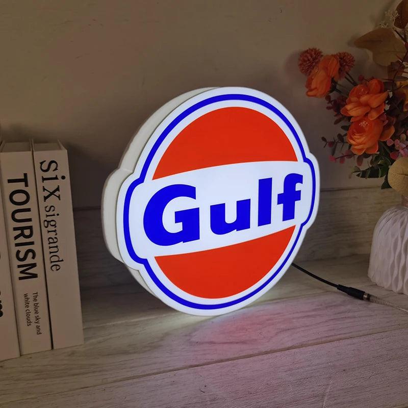 Custom Business Sign Gulf Gas Logo 3D Lightbox – FYLZGO Signs