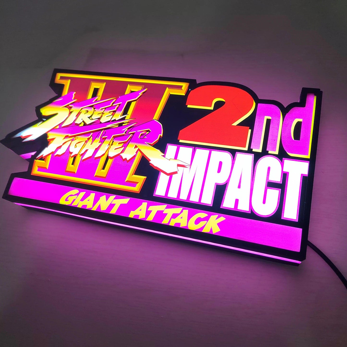 Best Gift Custom Street Fighter II Logo Lightbox Sign 3D Print 20 Inch ...