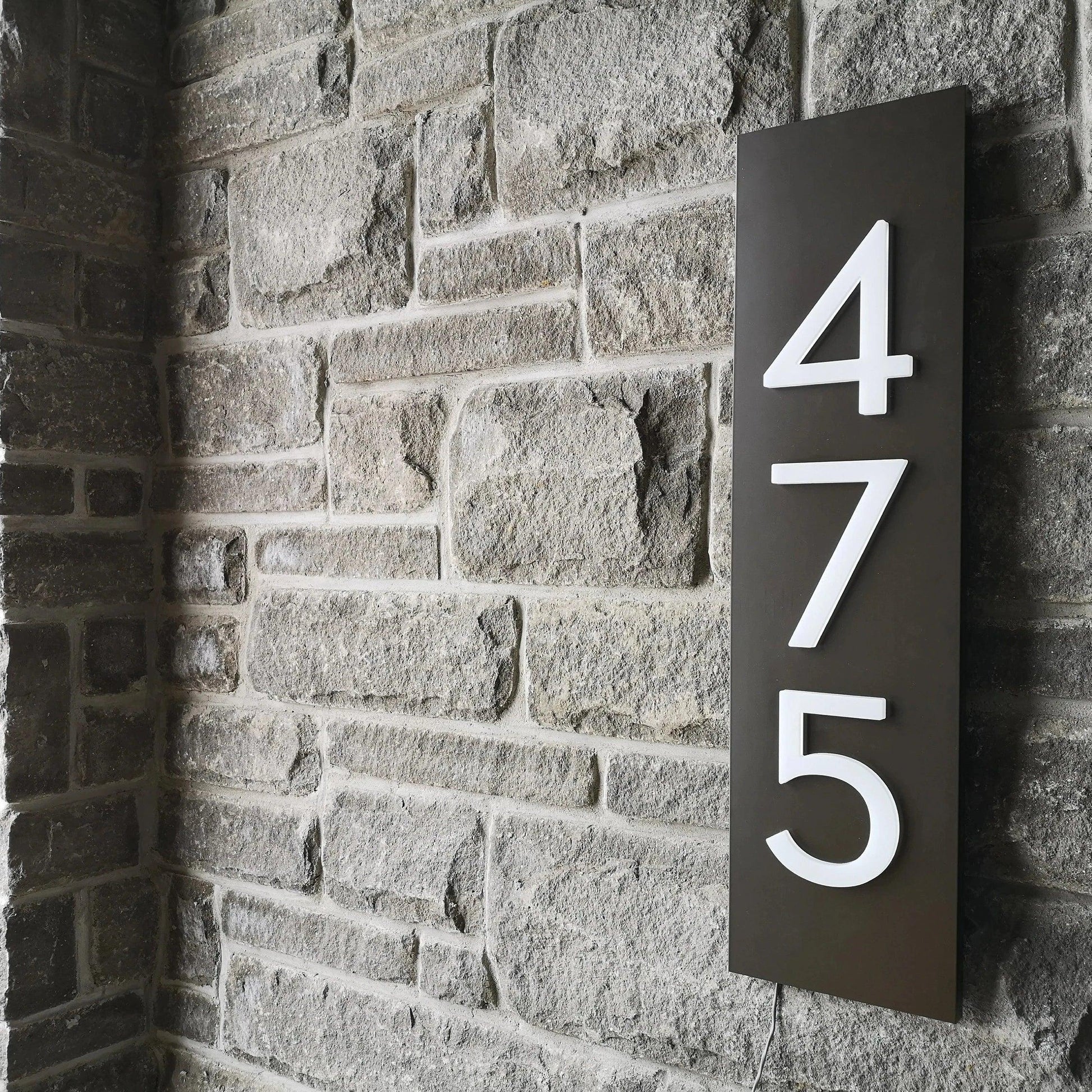 Personalized Custom Number lighted LED Black Matte Plate Acrylic 3D ...