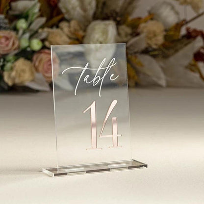 Clear Gold Acrylic Signs Gold Wedding Table Signs Wedding Table Decor ...