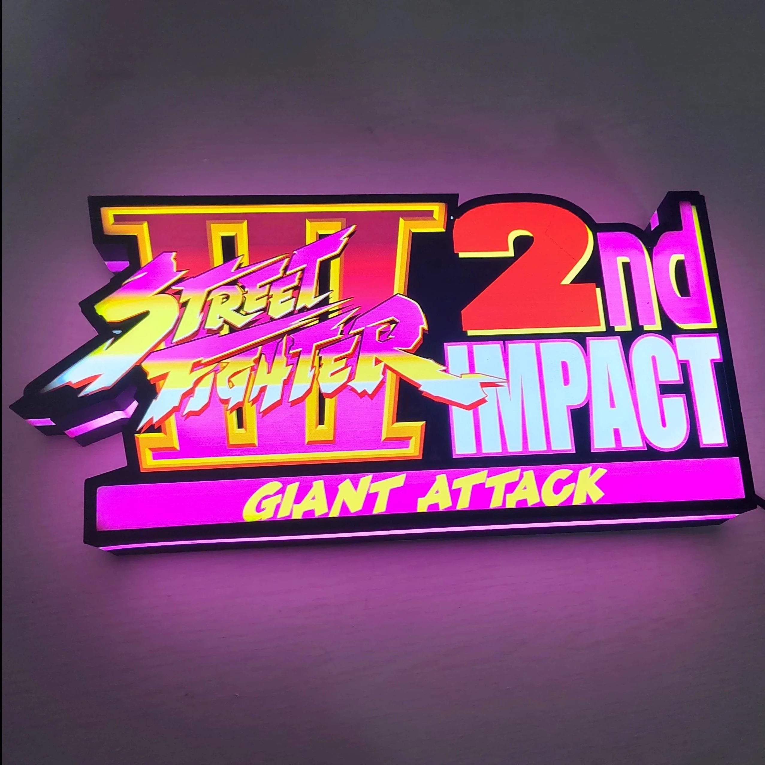 Best Gift Custom Street Fighter II Logo Lightbox Sign 3D Print 20 Inch ...