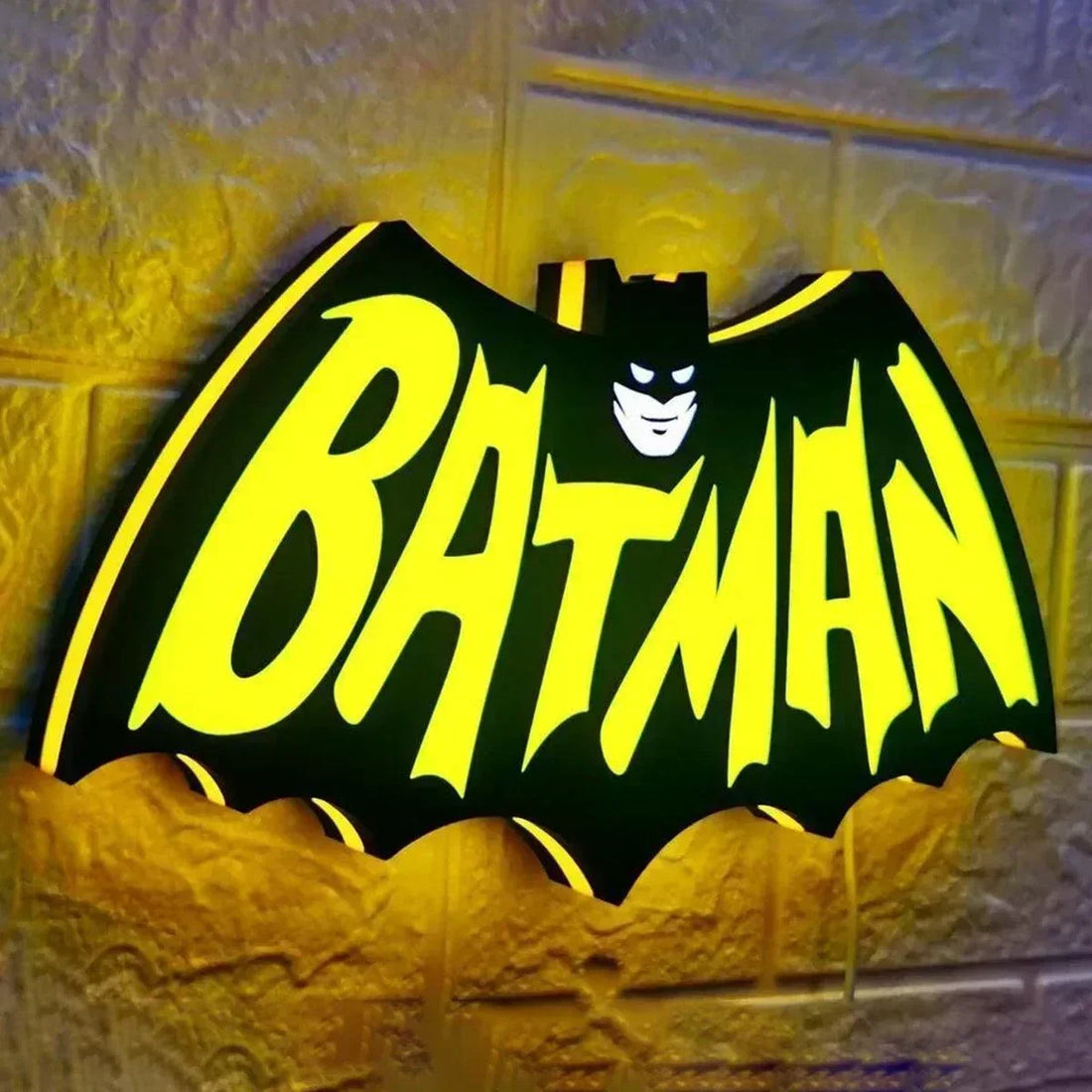 Vintage Batman 3D Printed LED Lightbox Sign Wall Art Decorative Fan Ca ...