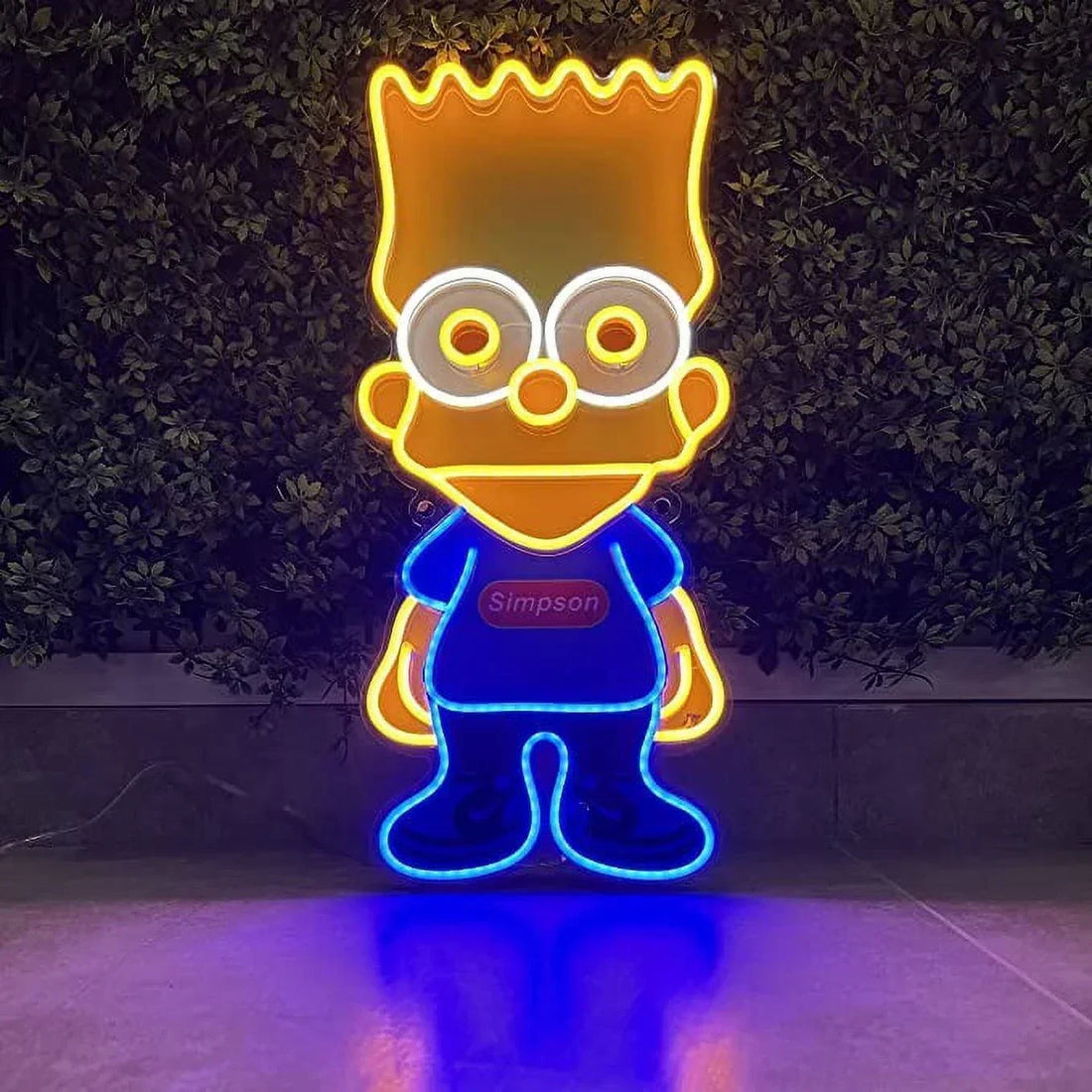 Simpson Neon LED Light-Up Sign 20 x 9 Inches Clear Edge Cut Acrylic Ba ...