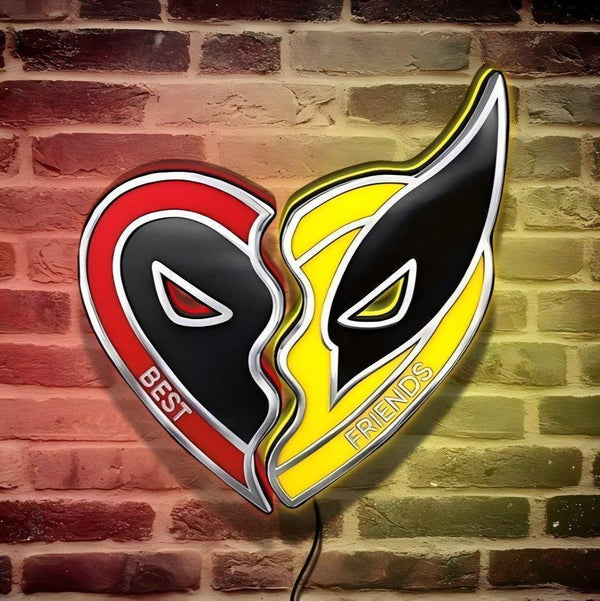 Deadpool & Wolverine Heart 3D Printed LED Lightbox, Unleash the Ultima ...