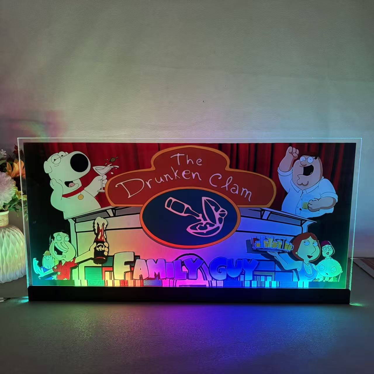 The Drunken Clam 3D Acrylic LED Topper, Family Guy Pinball Topper For ...