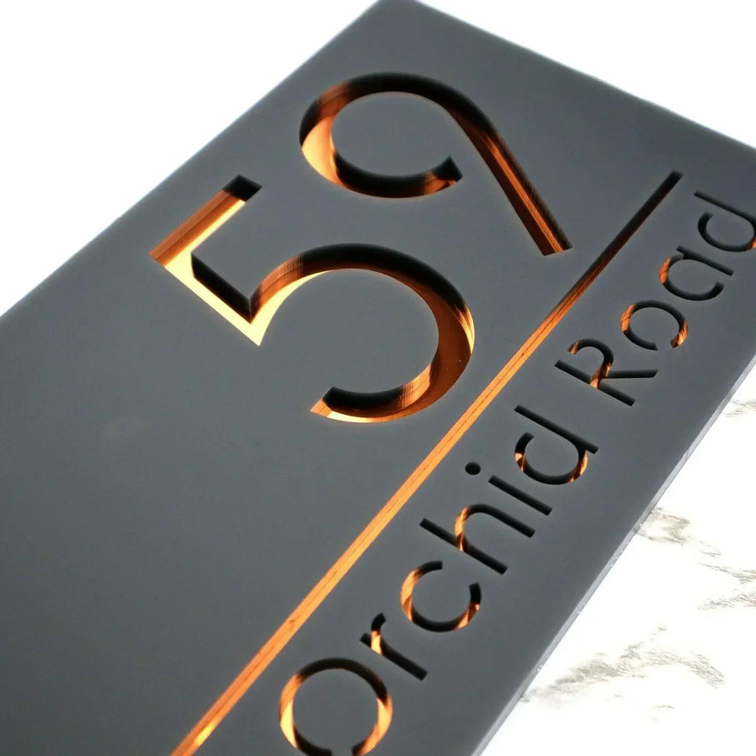 Laser Cut House Signs Matt Black & Gold Door Numbers Address Plaque N ...