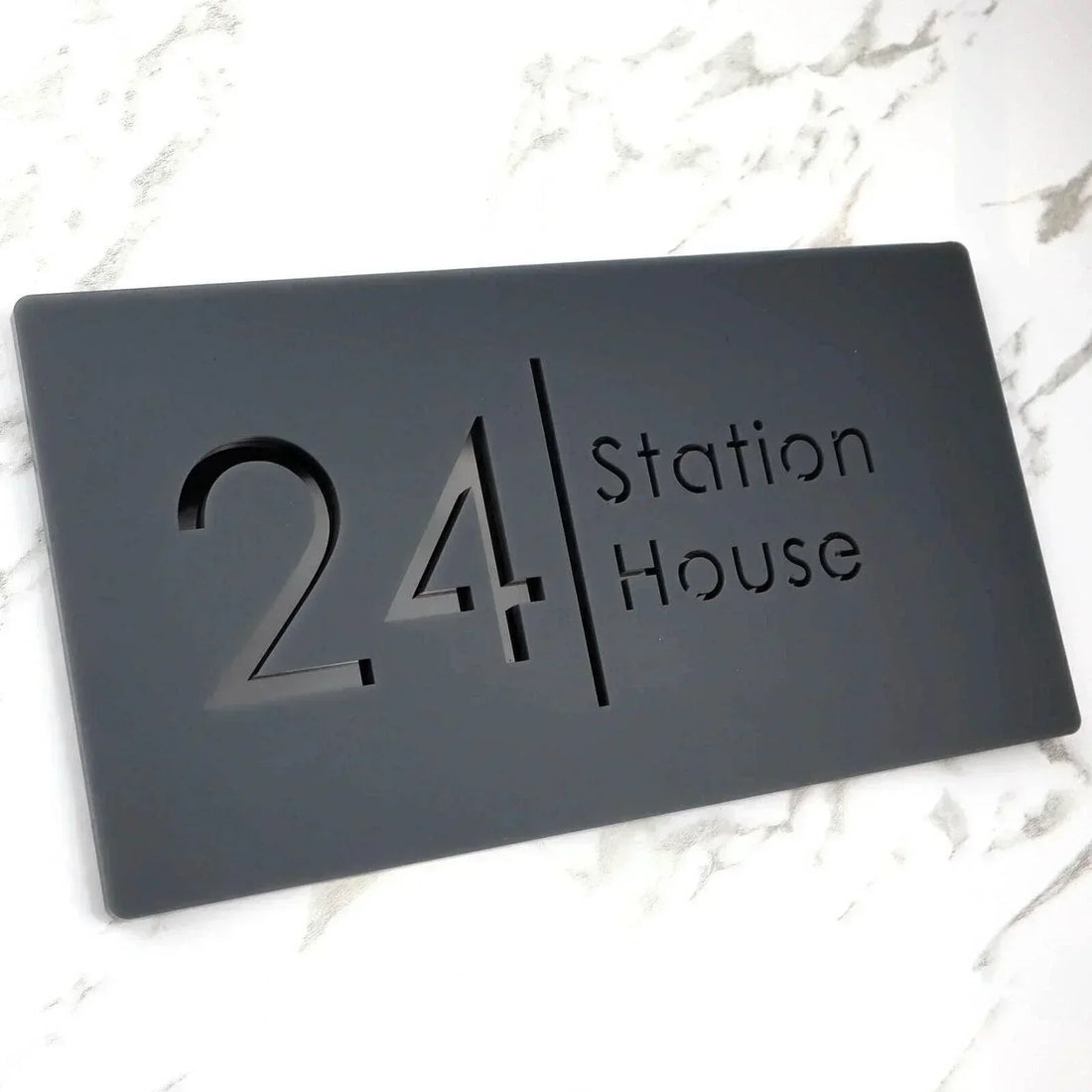Laser Cut House Signs Matt Black & Gold Door Numbers Address Plaque N ...