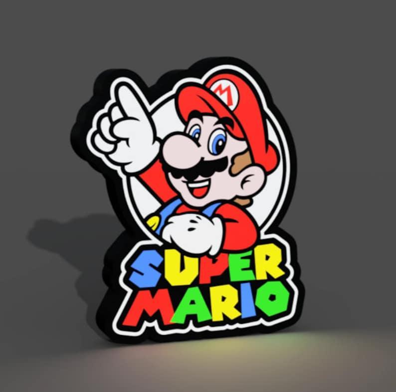Mario from Super Mario Brothers inspired - LED Lightbox Sign/Lamp ...
