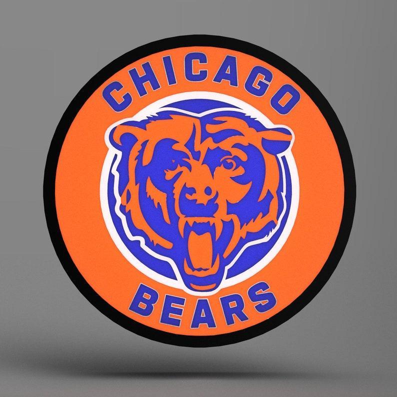 Chicago Bears Round Logo inspired - LED Lightbox - Lamp/Sign – FYLZGO Signs