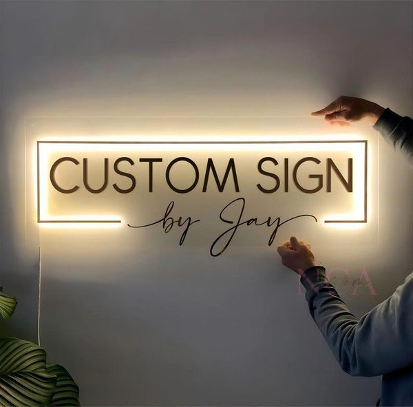 Custom Acrylic Business Logo Sign,Custom Light up Sign,3D Round Busin ...