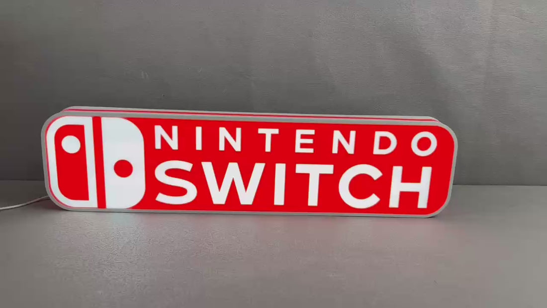 Nintendo Switch Logo 3D Printed LED Lightbox Sign Wall Art fan cave ...