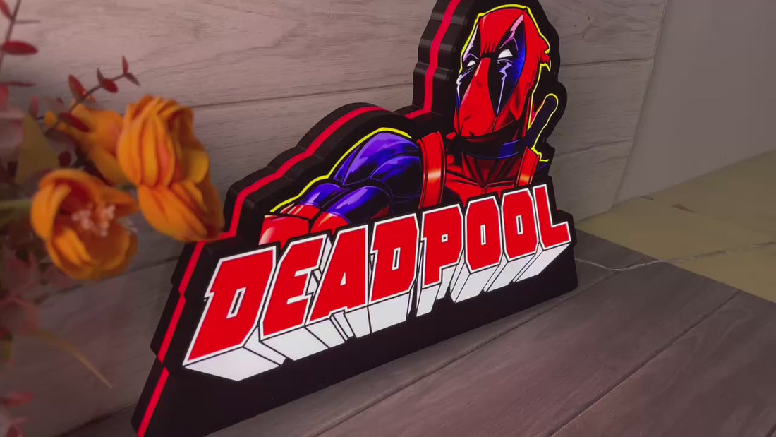 Super Hero Themed Deadpool Pinball Topper, 20 Inch LED Lightbox Pinbal ...