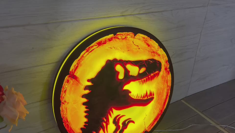 Jurassic World Dominion Amber 3D Printed LED Lightbox Sign Wall Art Fa ...