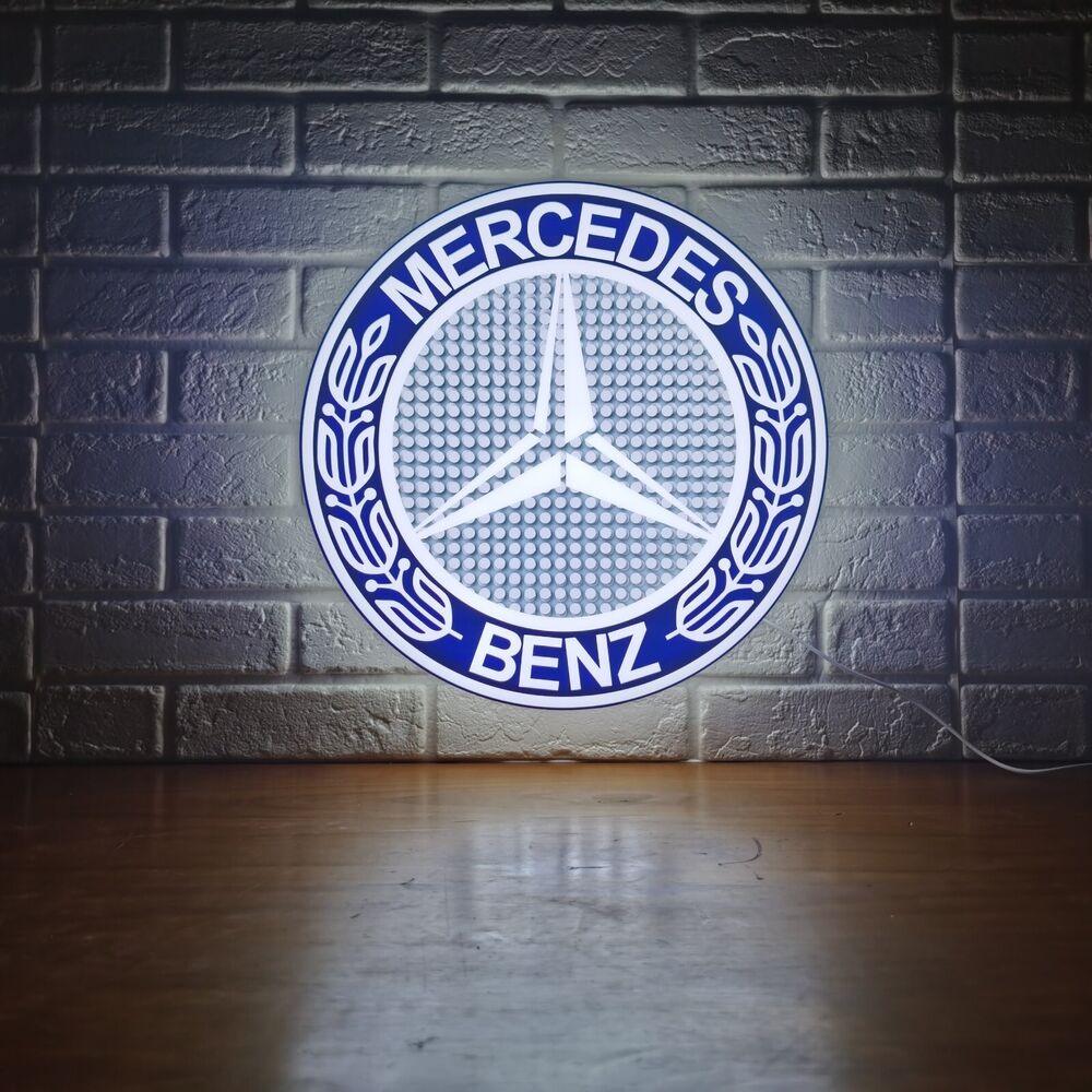 Mercedes Benz LED Light Box, Stylish USB Power Delivery, Home Decorati ...