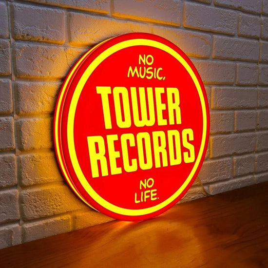 Tower Records LED Lightbox No Music, no Life Vintage Records Store LED ...
