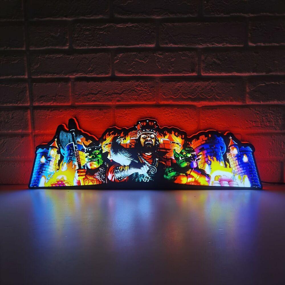 Medieval Madness Sign Pinball Top LED Lightbox Fire Inspiration ...