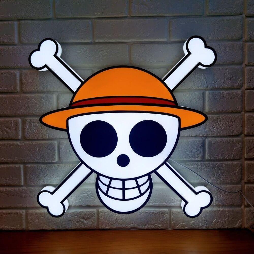 One Piece Luffy Logo LED Lamp, Dimmable & USB Powered – FYLZGO Signs