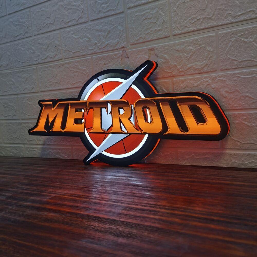Metroid LED light box 3D printing USB powered Home theater sign, game ...