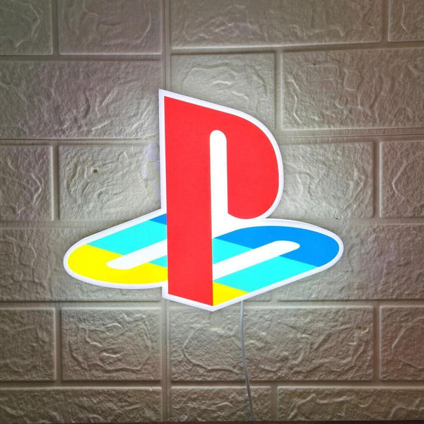 Classic Logo man cave lights PlayStation sign for gaming room decor 3D ...