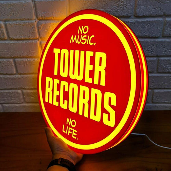 Tower Records LED Lightbox No Music, no Life Vintage Records Store LED ...