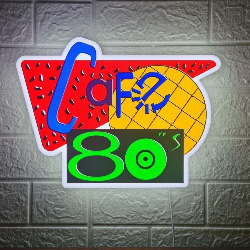 Cafe 80s 3D Printed LED Sign Powered by USB Back to the Future For the ...