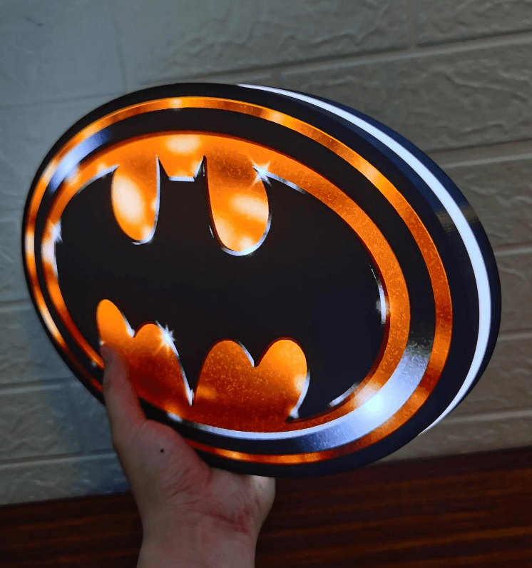 Batman 1989 Logo classic 3D Printed Fully Dimmable - Great For Night ...