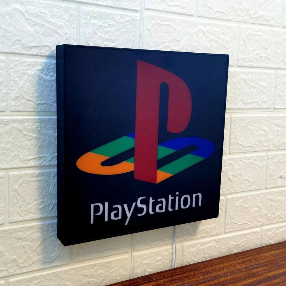 Classic Logo man cave lights PlayStation sign for gaming room decor 3D ...