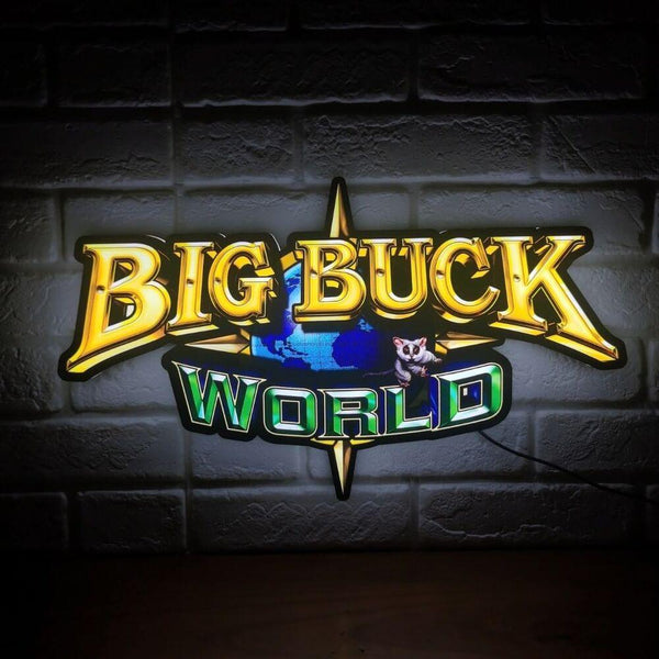 Big Buck World Vintage 3D Printed LED Lightbox Sign | Wall Art | Deco ...