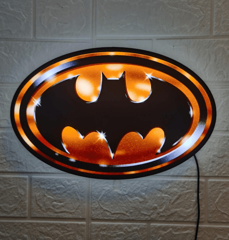 Batman 1989 Logo classic 3D Printed Fully Dimmable - Great For Night ...