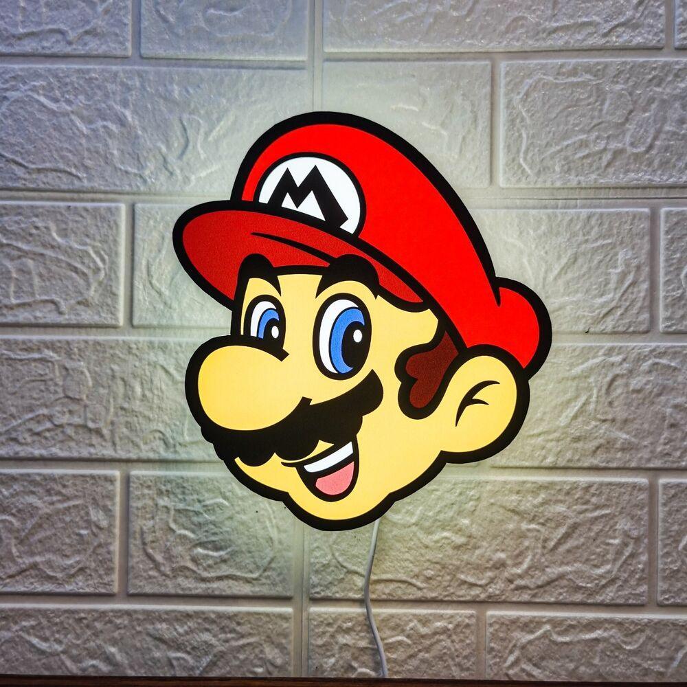 Super Mario Bros. Logo LED Light Box Fully Dimmable & USB Power ...