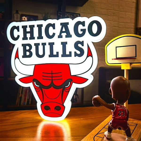 NBA Chicago Bulls Logo LED Light Box USB Power Logo LED Logo - 3D Prin ...