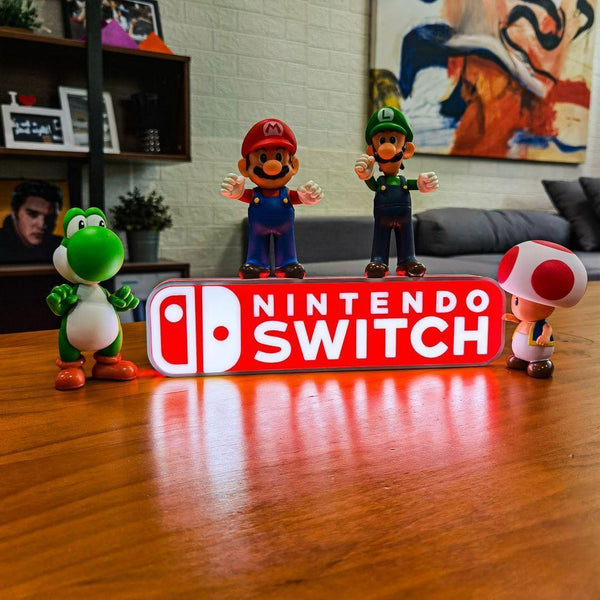 Nintendo Switch Logo 3D Printed LED Lightbox Sign Wall Art fan cave ...