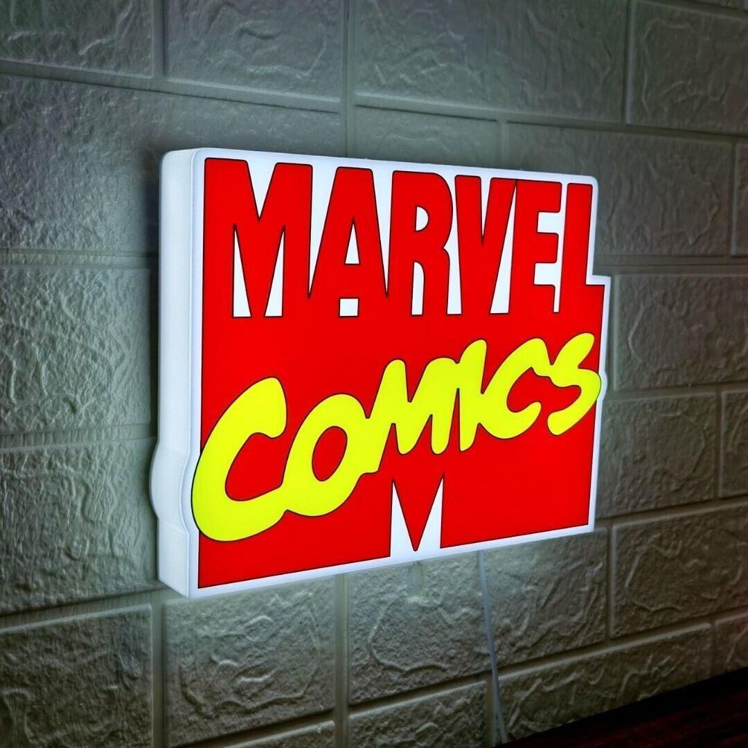 Marvel Logo LED Sign | Marvel gifts for men | Superhero bedroom decor ...