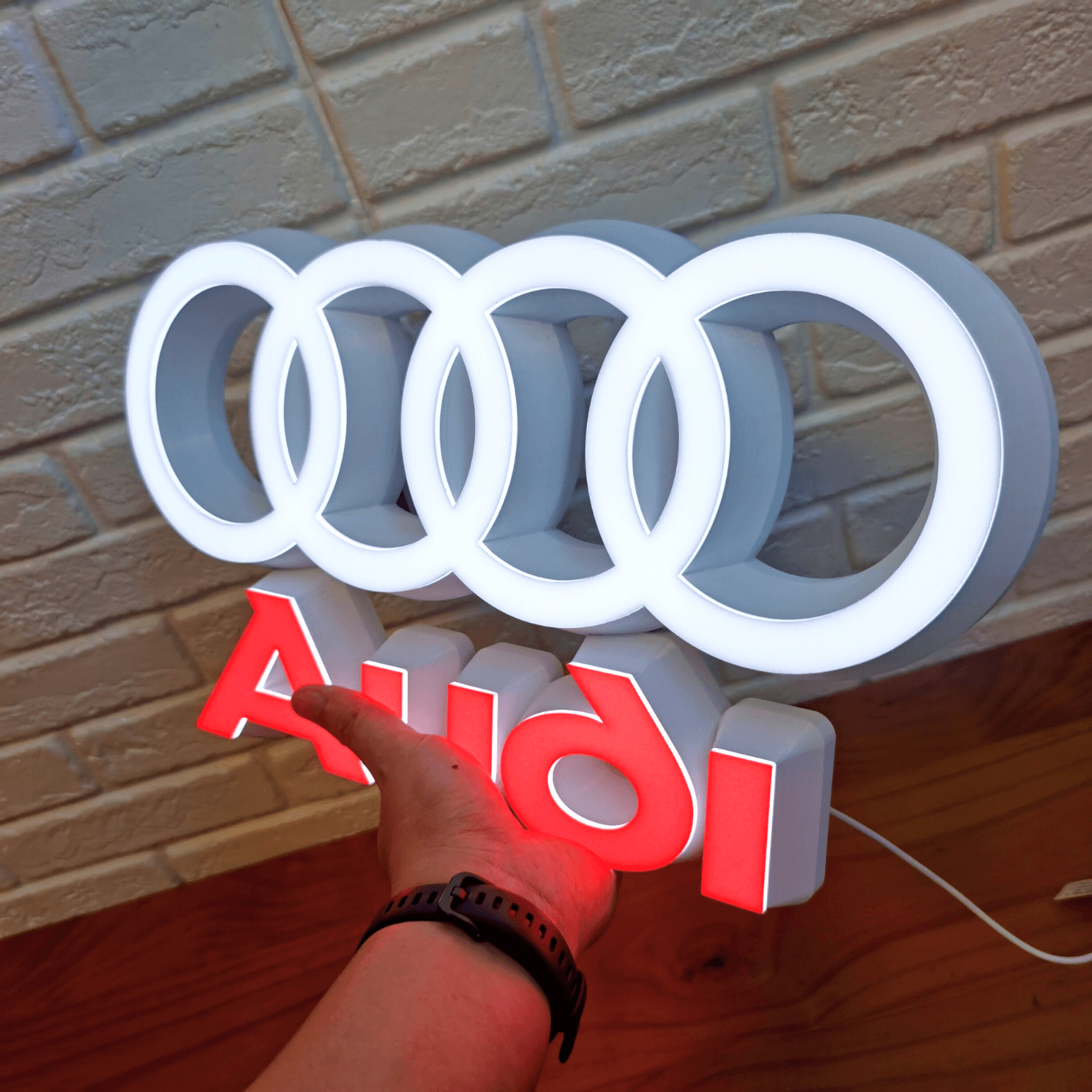 Audi LED Logo Lamp High-Quality Car Decor Great Gift for Audi Enthusia – FYLZGO Signs