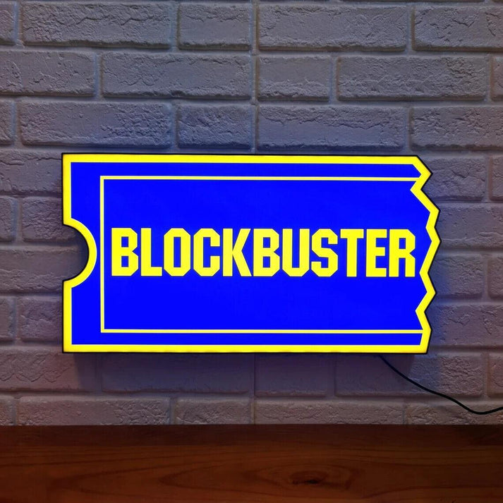Blockbuster LED Light Box Customizable Text Fully Dimmable & Powered b ...