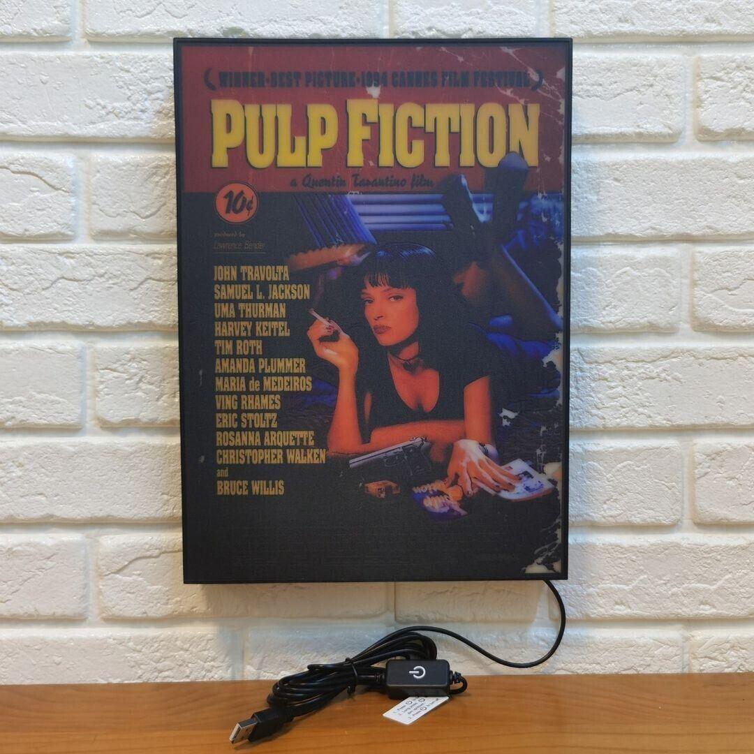 Pulp Fiction Movie Poster LED Lightbox Fully Dimmable USB Lightbox ...