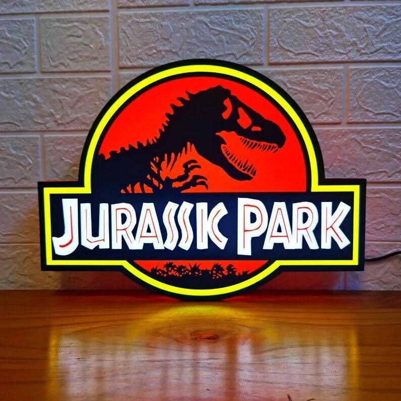 Jurassic Park The Lost World Sign LED Light Box 3D Printed Fully Dimma ...