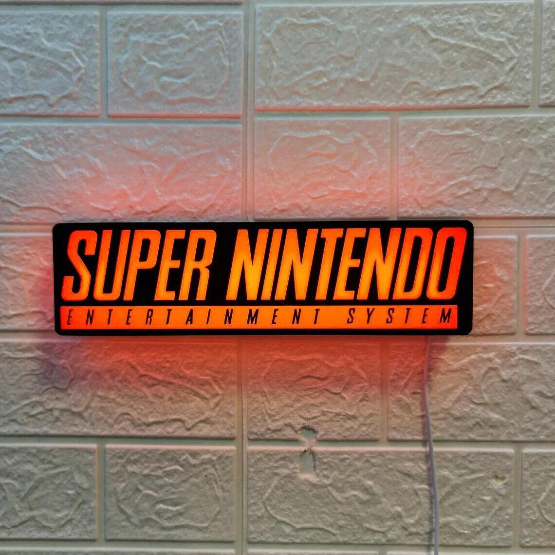 SNES Video Game Lightbox Led Light Great for Gaming Room Decor Nintend ...