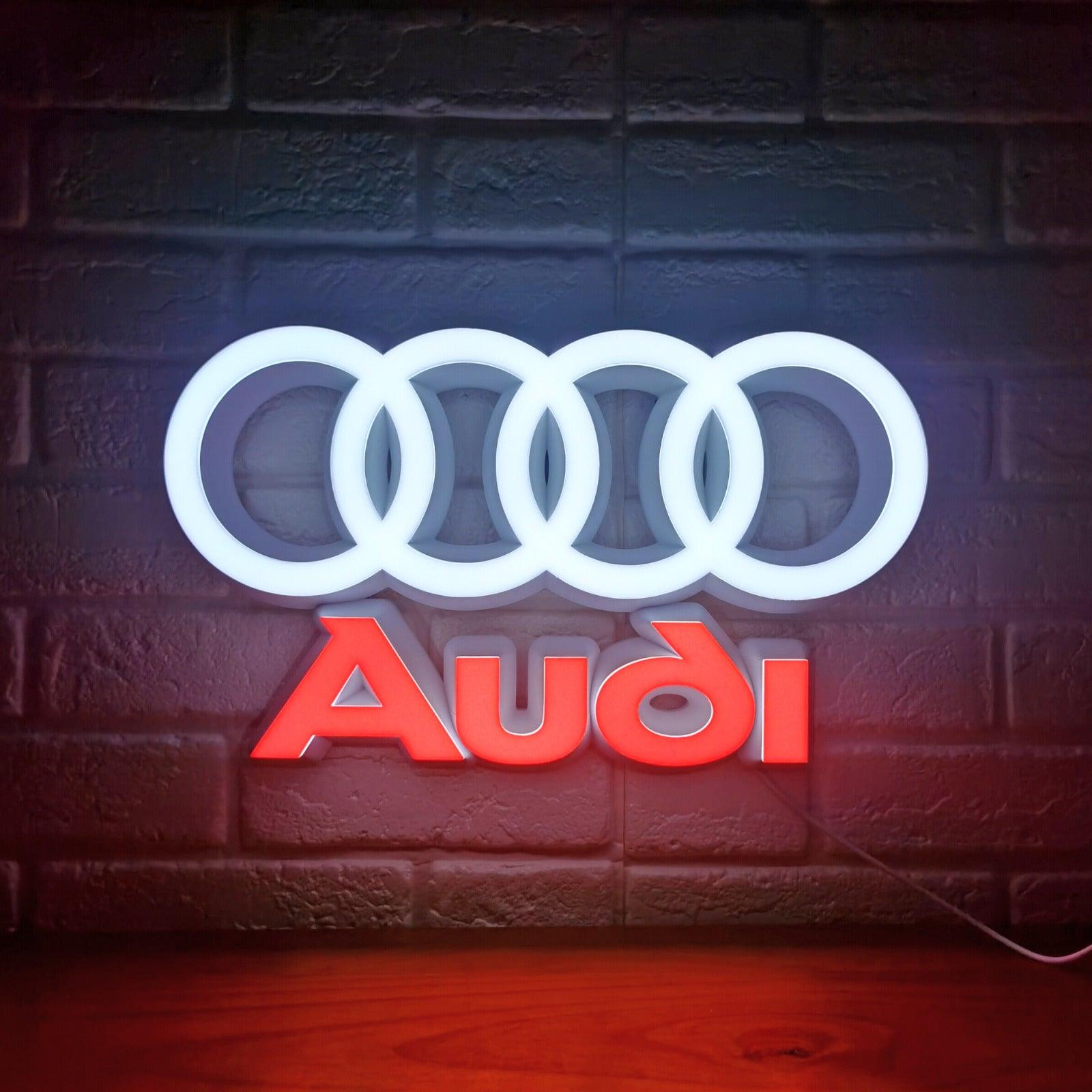 Audi LED Logo Lamp High-Quality Car Decor Great Gift for Audi Enthusia – FYLZGO Signs