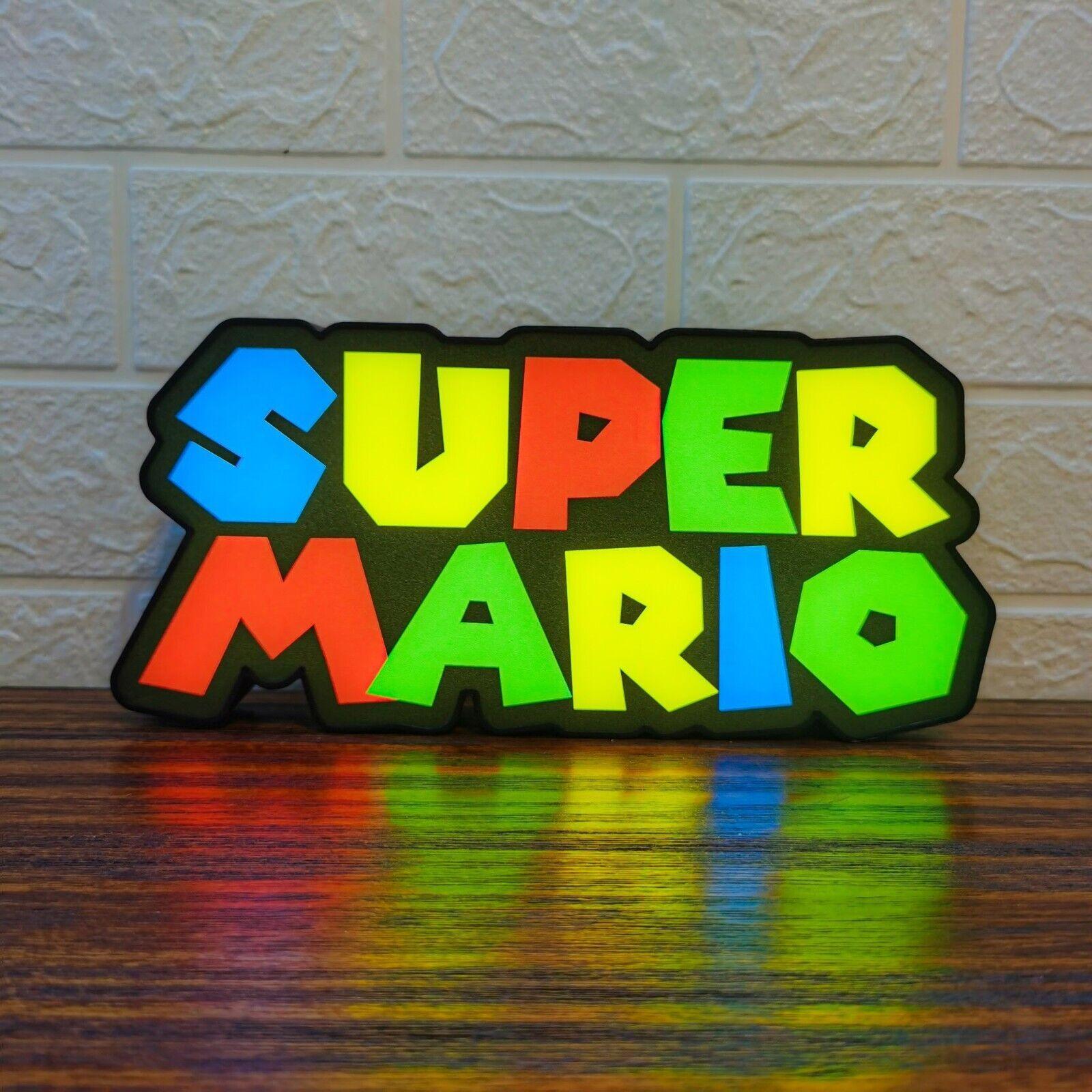 Super Mario Bros. Logo LED Light Box Fully Dimmable & USB Power – FYLZGO