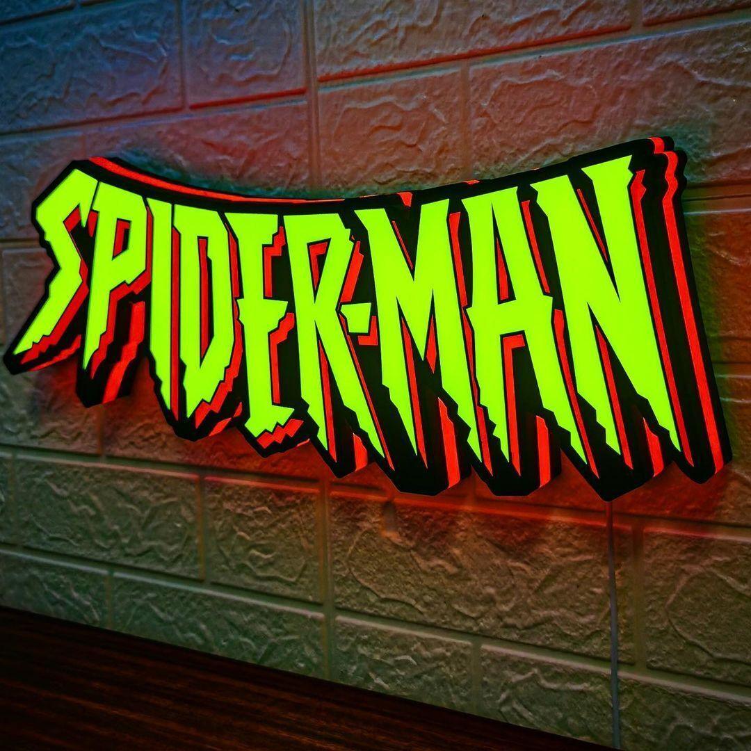 Spider-Man Logo 3D Lightbox Print Powered by USB Band Dimm Wall Art De ...
