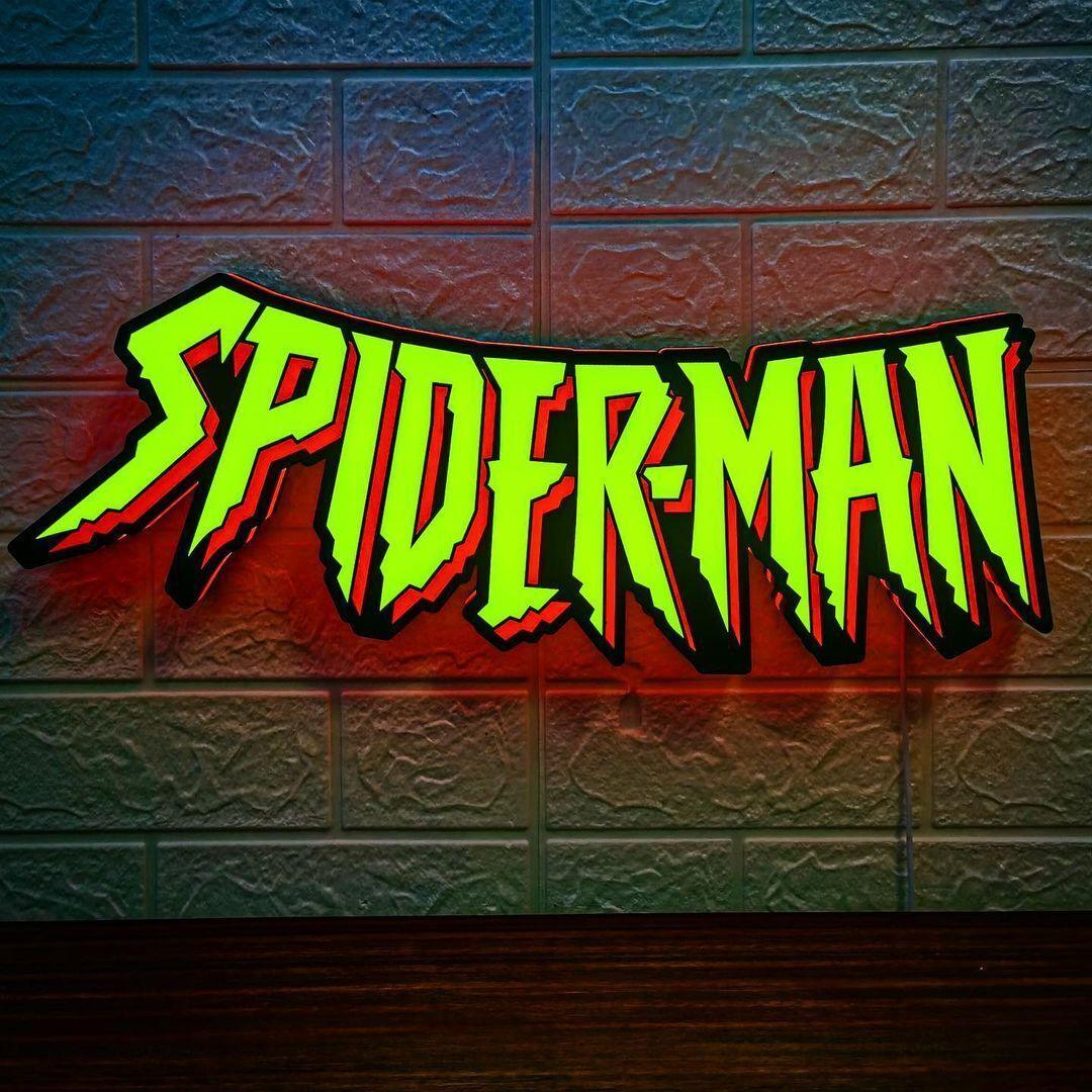 Spider-Man Logo 3D Lightbox Print Powered by USB Band Dimm Wall Art De ...