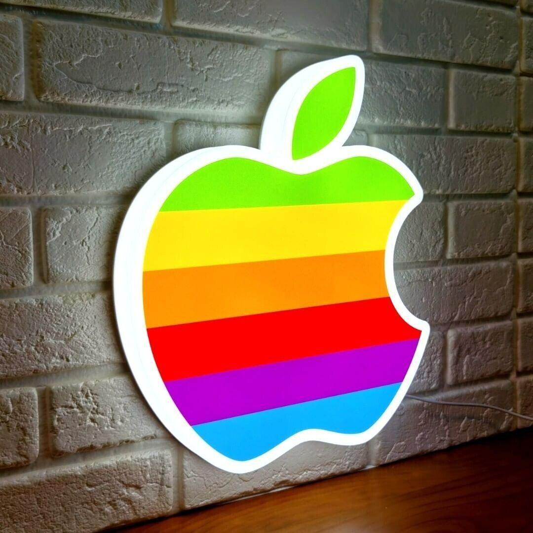 Vintage Apple Logo 3D Printed LED Lightbox Powered by USB and with dim ...