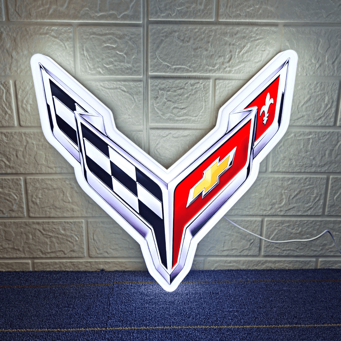 Corvette LED Logo Lamp High-Quality Car Decor Great Gift for Enthusias ...