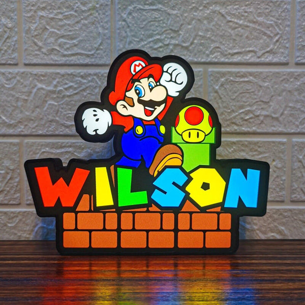 Super Mario Bros. Logo LED Light Box Fully Dimmable & USB Power ...